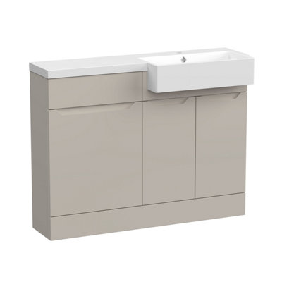 Teddesley Contemporary Floor Standing Compact 2 Door Vanity Basin WC ...