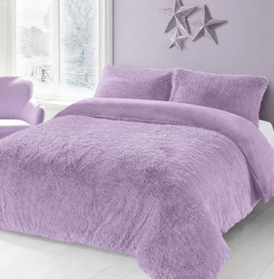 Teddy Bear Fleece Long Fur Cuddles Alaska Luxury Duvet Cover Set Warm ...