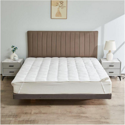 Teddy Bear Mattress Topper 4FT Double Bed Thermal Warm & Cosy Soft ...