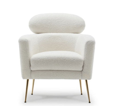 Teddy Boucle Accent Chair White