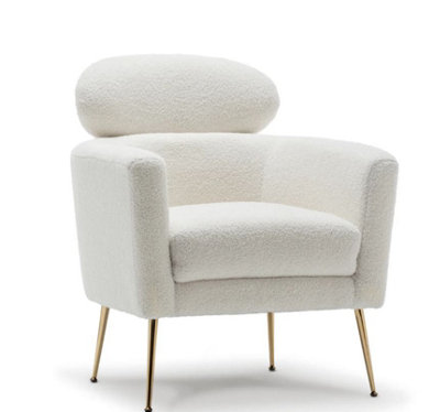 Teddy Boucle Accent Chair White
