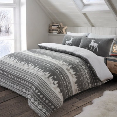 Teddy Fleece Duvet Cover & Pillowcase Set, Cosy Winter Bedding, Nordic ...