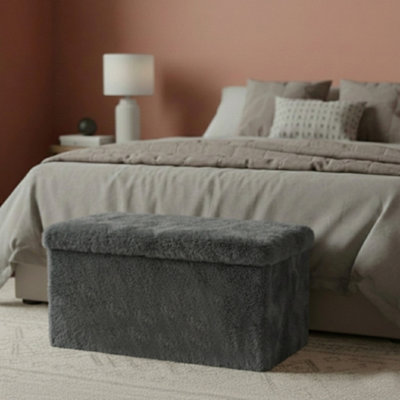 Teddy Rectangle Storage Box with Lid Elegant Organizer for Any Room Black
