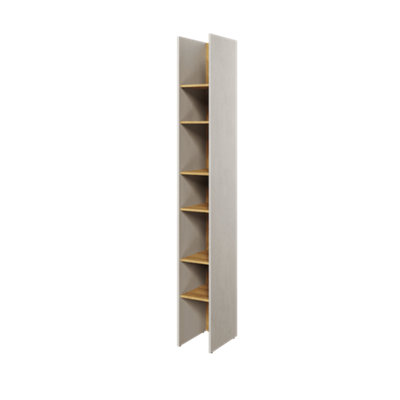 Teen Flex TF-03 Bookcase in Silk Flou & Oak Hickory - 270mm x 2180mm x ...