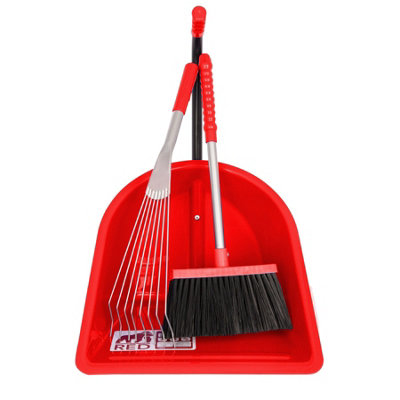Teenie Tidee™ with Short Metal Rake & Broom / Red | DIY at B&Q