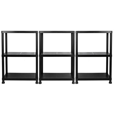 TekBox Set of 3x 3 Tier Garage Storage Shelves