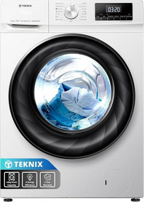 Teknix TKW12142HW - White Freestanding 12KG Washing Machine - 1400 RPM ...