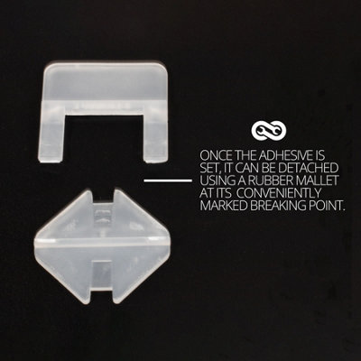 TekTools Tile Levelling System Spacer Clips - 3mm (500 Pack)