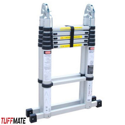 Telescopic Double Sided Combination Ladder 3.8m Max Height 183cm Step ...