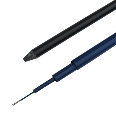 Telescopic Flag Pole Windsock Mast with Support Stake 6M Blue ...