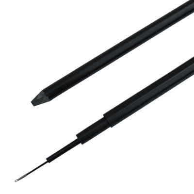 Telescopic Flag Pole Windsock Mast with Support Stake 9M Black ...