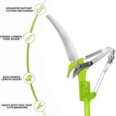 TELESCOPIC GARDEN LOPPER EXTENDABLE TREE HIGH BRANCH PRUNER CUTTER ...