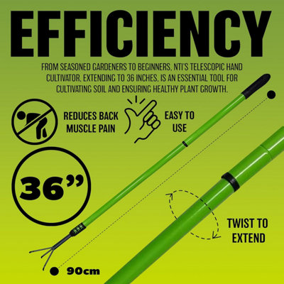 Telescopic Hand Held Garden Cultivator Extendable Gardening Hand Tool ...