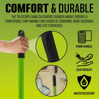 Telescopic Hand Held Garden Cultivator Extendable Gardening Hand Tool ...