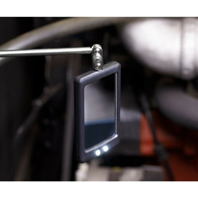 Telescopic Inspection Mirror with Dual LED Lights for Precision Inspection