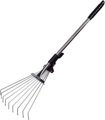 Telescopic Metal Rack Expendable Rake For Gardening Lawn Cleaning With ...