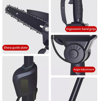 Telescopic Pole Chainsaw Long Reach Electric Tree Pruner Trimmer Branch