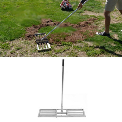 Telescopic Stainless Steel Lawn Leveling Rake - Garden Grass Leveler ...
