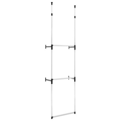 Telescopic Wardrobe System with Rods Aluminium