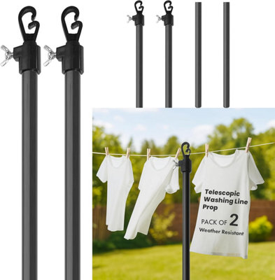 Telescopic Washing Line Poles Extendable Up to 220cm with Twist Lock ...