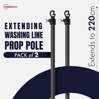 Telescopic Washing Line Poles Extendable Up to 220cm with Twist Lock ...
