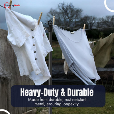 Telescopic Washing Line Poles Extendable Up to 220cm with Twist Lock ...