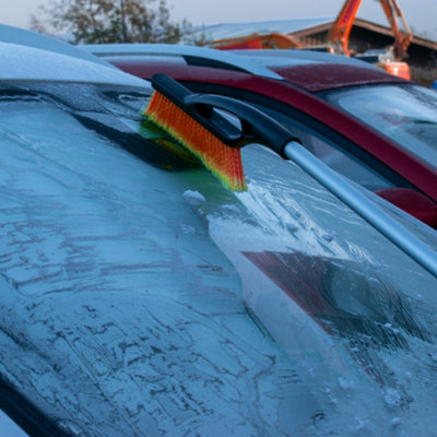 TELESCOPIC windscreen wiper/scraper/de froster soft handle snow brush ...