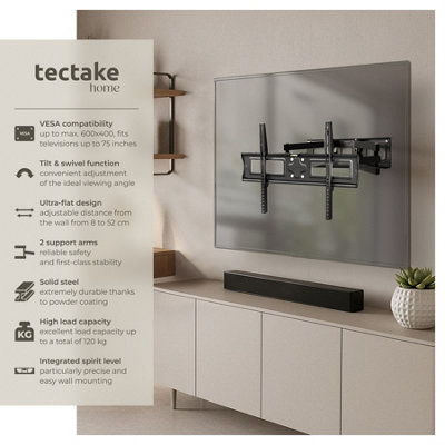 TELEVISION BRACKET - 32-100 INCH SCREENS, EXTENDABLE, TILT, SWIVEL ...