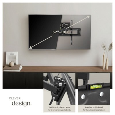 TELEVISION BRACKET - 32-100 INCH SCREENS, EXTENDABLE, TILT, SWIVEL ...
