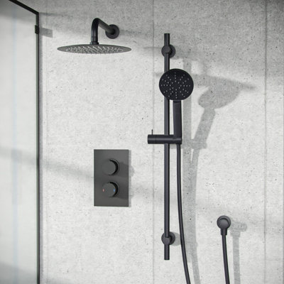 Temel 2 Dial 2 Way Round Concealed Thermostatic Mixer Valve, Shower ...