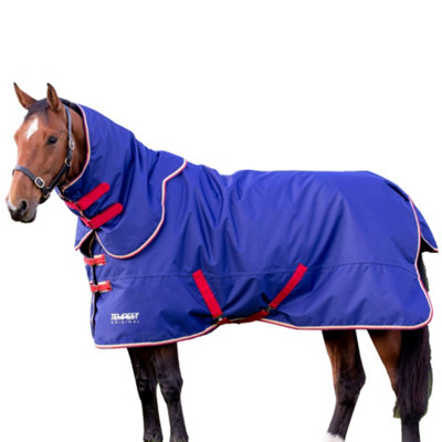 Tempest Original 100 Horse Turnout Rug & Neck Cover Set Navy/Red (7)
