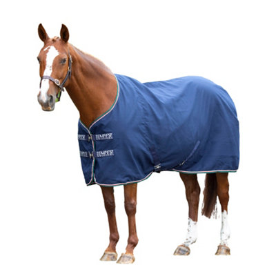 Tempest Original Standard-Neck Checked Horse Stable Rug Marine (5 9")
