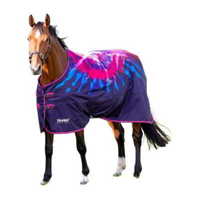 Tempest Original Standard-Neck Tie Dye Lite Horse Turnout Rug Pink (4 9 ...