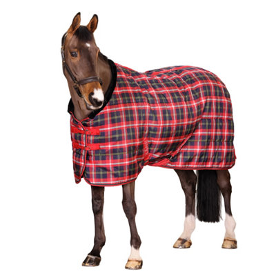 Tempest Plus Combo Neck Checked 200g Horse Stable Rug Red (6 9") at B&Q