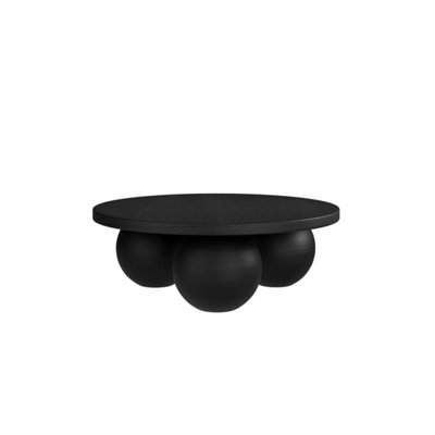 Templemore Round Concrete Coffee Table 900mm x 300mm Matt Black