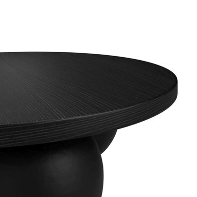 Templemore Round Concrete Coffee Table 900mm x 300mm Matt Black