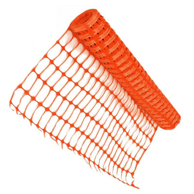Temporary Orange 50m Mesh Barrier Fencing Safety Net On a Roll For ...