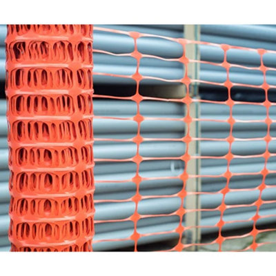 Temporary Orange 50m Mesh Barrier Fencing Safety Net On a Roll For ...