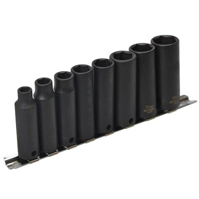 Teng 3/8in Drive 9386 Deep Impact Socket Set, 8 Piece Multi Colour (One ...
