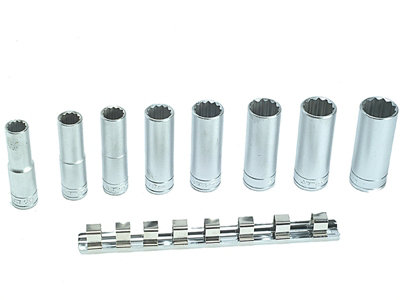 Teng M1207 M1207 Socket Clip Rail Set of 8 Metric 1/2in Drive TENM1207