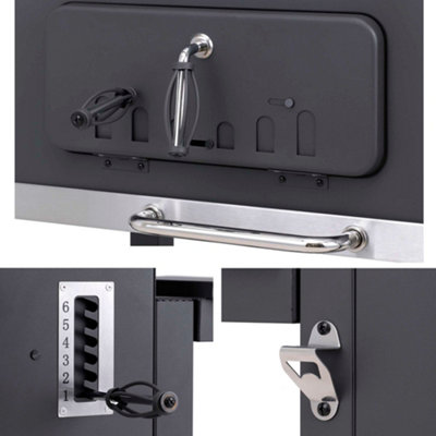 Tepro 1165S XXL Charcoal BBQ Grill - Includes two side tables