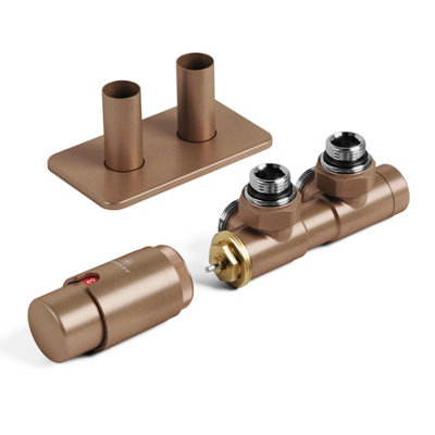 Terma Radiator Valves TWINS, Angled, 50mm Integrated TRVS Set LEFT ...