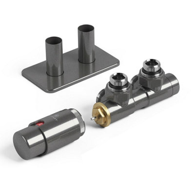 Terma Radiator Valves TWINS, Angled, 50mm Integrated TRVS Set LEFT ...