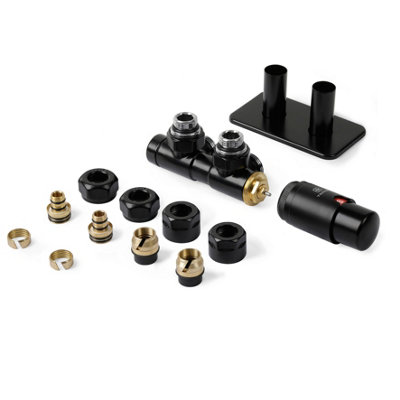 Terma Radiator Valves TWINS, Angled, 50mm Integrated TRVS Set RIGHT ...