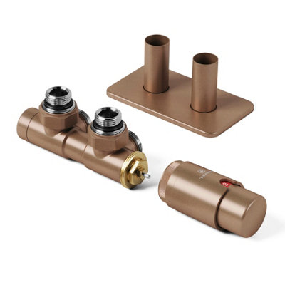 Terma Radiator Valves TWINS, Angled, 50mm Integrated TRVS Set RIGHT ...
