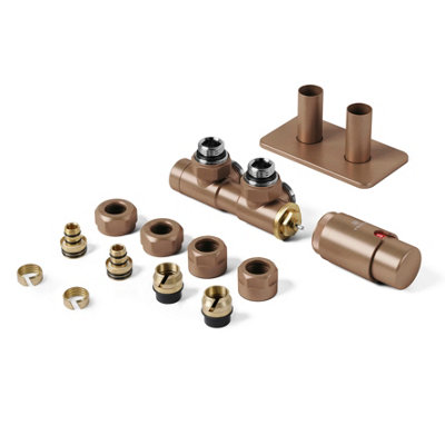 Terma Radiator Valves TWINS, Angled, 50mm Integrated TRVS Set RIGHT ...