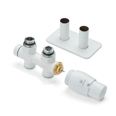 Terma Radiator Valves TWINS, Straight, 50mm Integrated TRVS Set (LEFT ...