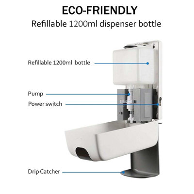 TERMIN8 Automatic Hand Sanitizer Gel Dispenser with Free Gel, 1000ml