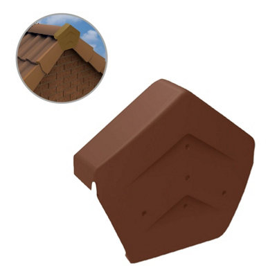 Terracotta Angled Ridge End Cap for Dry Verge Systems, Gable Apex Roof ...