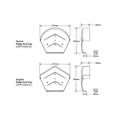 Terracotta Angled Ridge End Cap for Dry Verge Systems, Gable Apex Roof ...